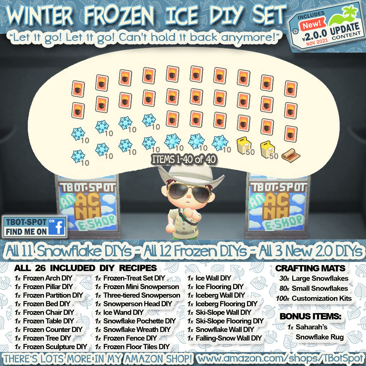 Snapklik.com : ACNH: Winter Snow & Ice Mega Set 22 DIY Recipes Crafting ...