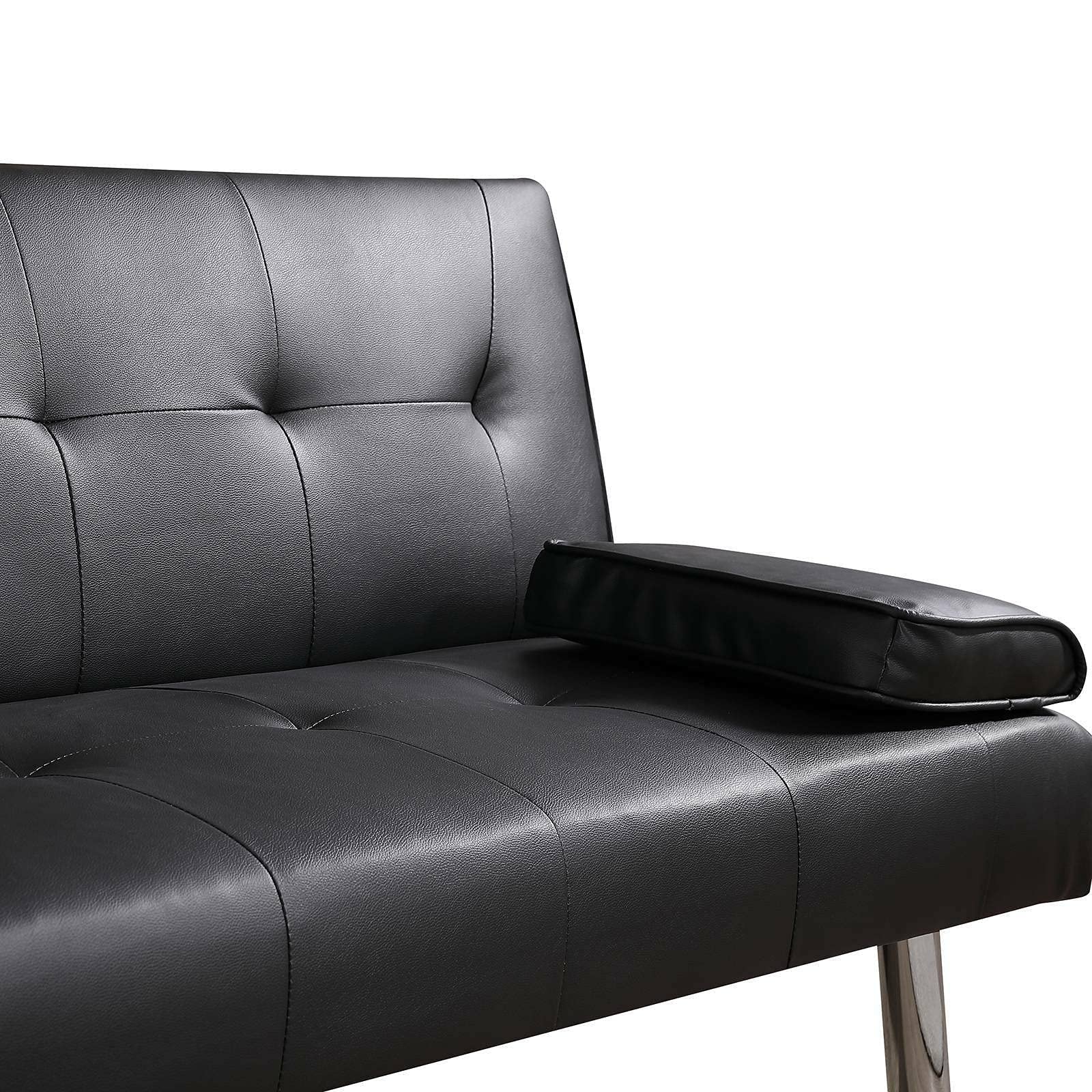 Buy Xpork Sofa Bed 3 Seater Adjustable Click Clack Sofa Bed Double Faux ...