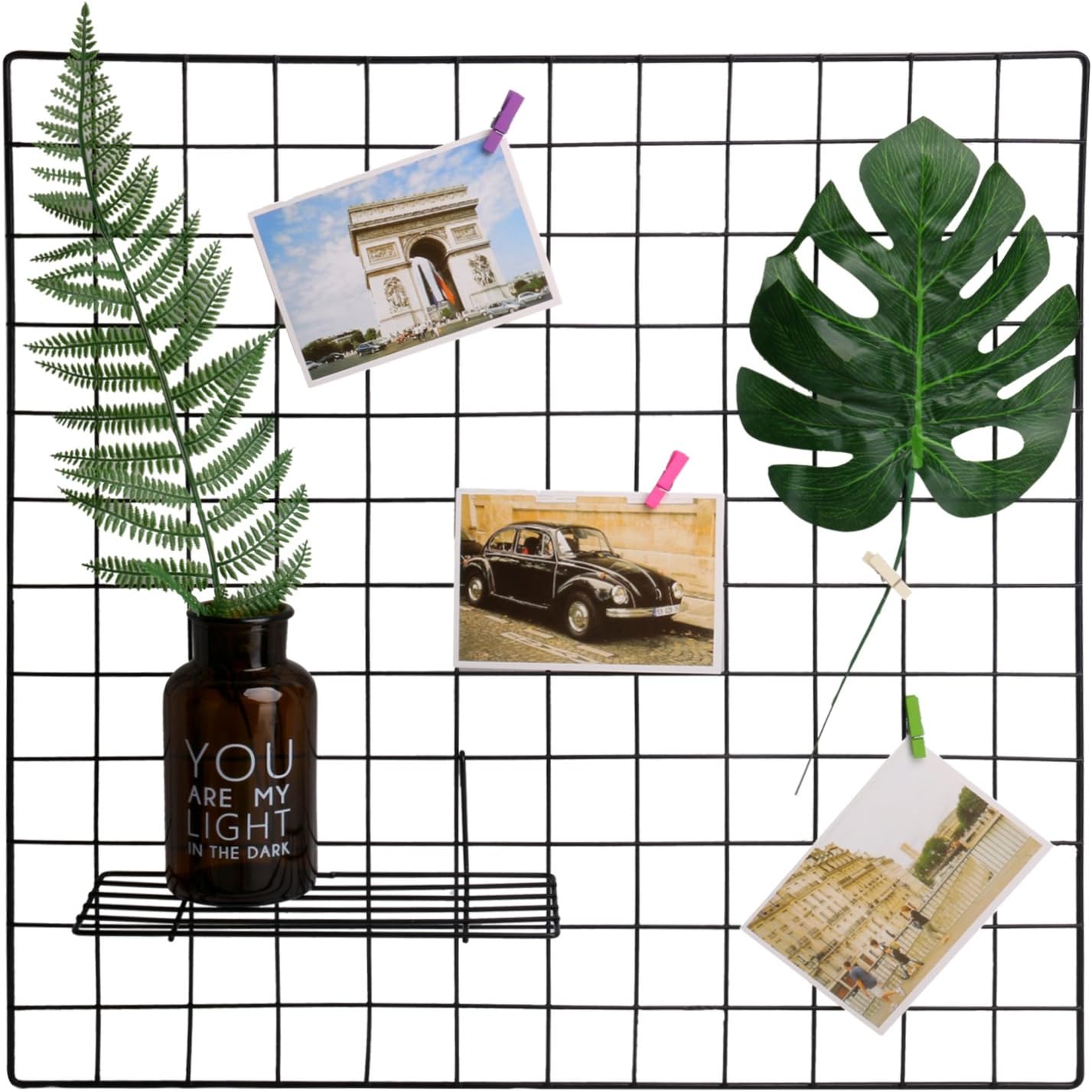 Amazon.com: Zksanmer Metal Wire Mesh Grid Panel,Mesh Memo Board Wall ...