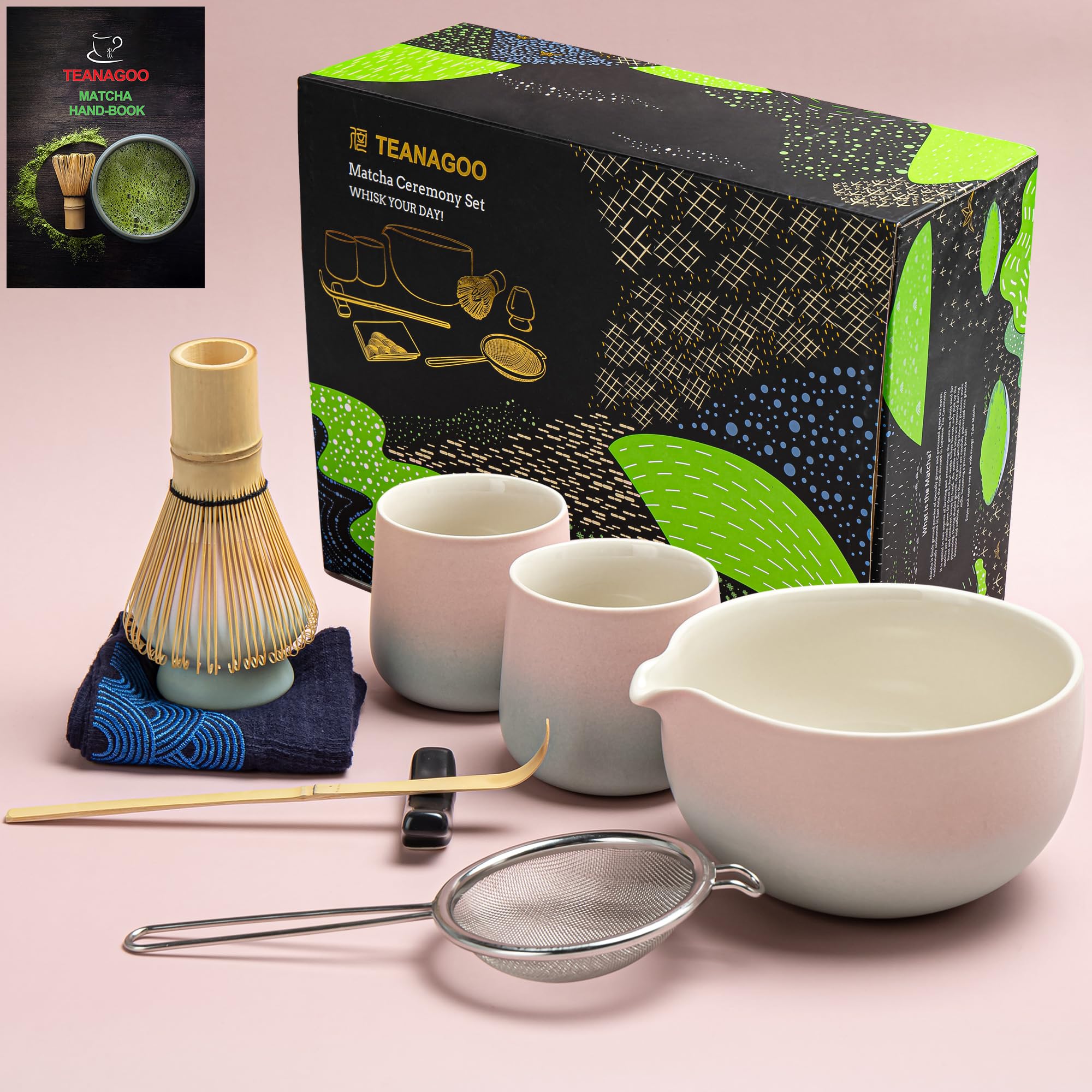 Amazon.com: TEANAGOO 9 Pcs Matcha Whisk Set, Matcha Set for Ceremony ...