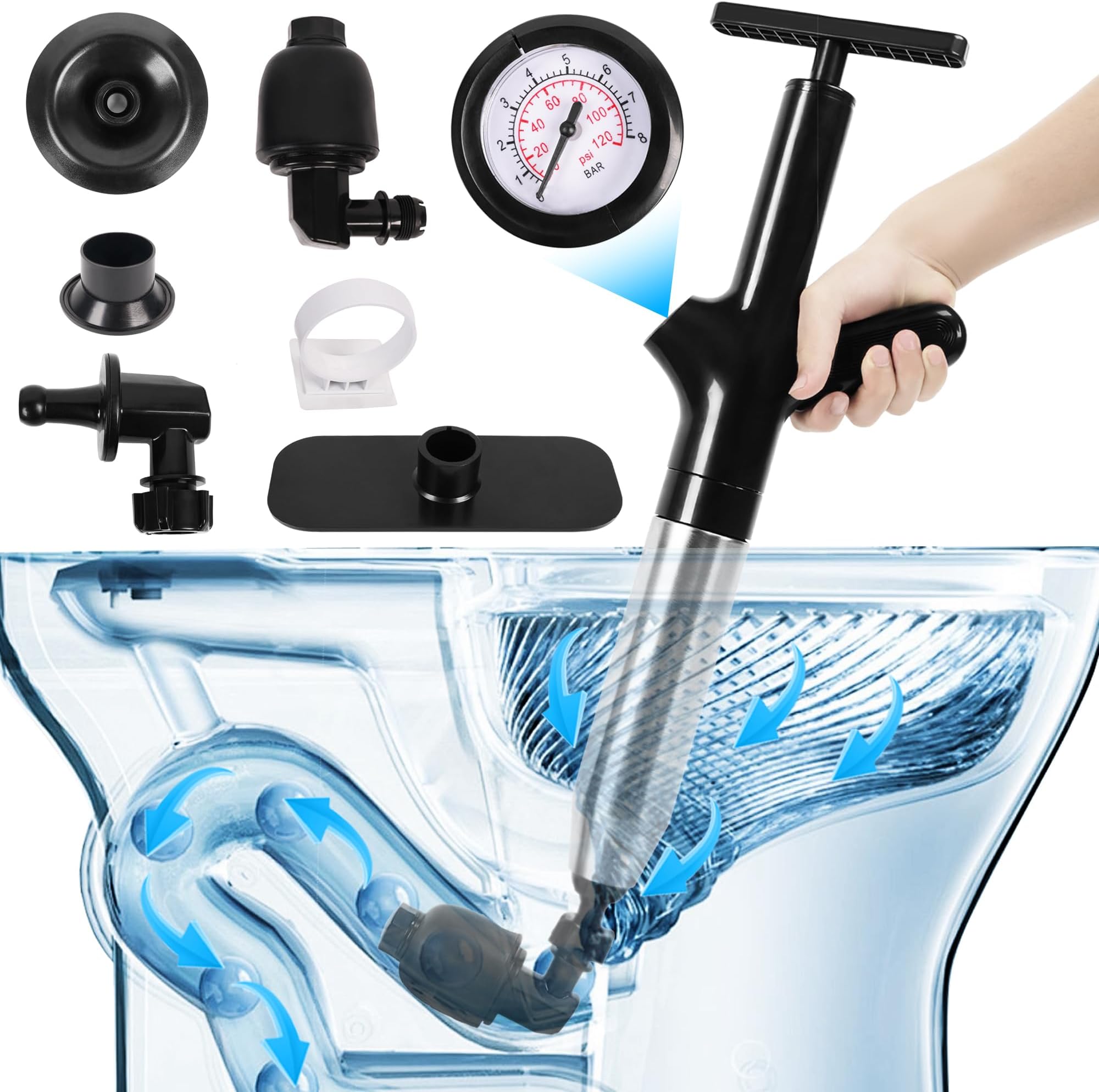 Toilet Plunger, Air Drain Blaster, Drain Clog Remover Tool, Sink ...