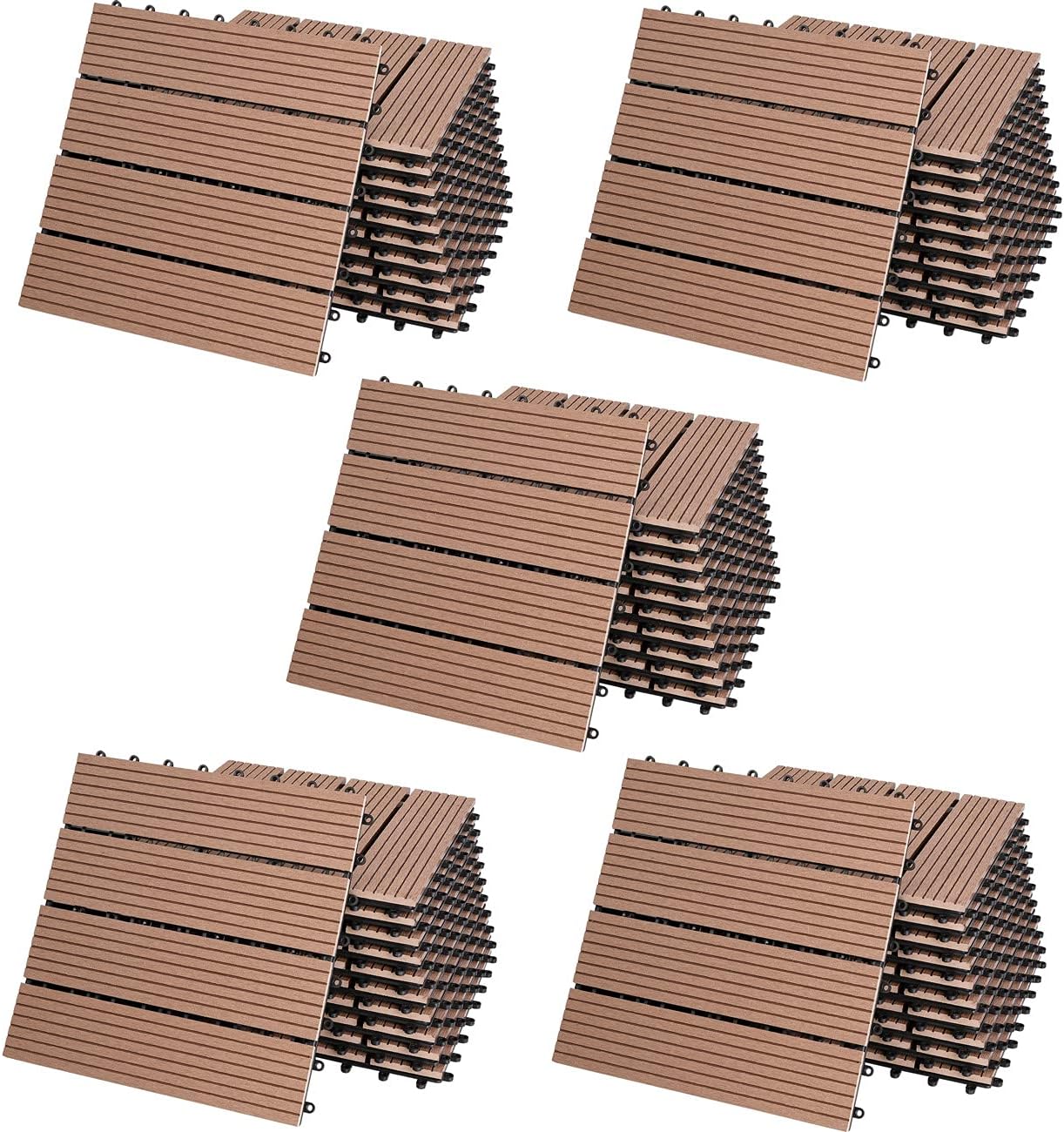 CASARIA® 55x WPC Composite Classic Terracotta Decking Tiles 30x30cm ...