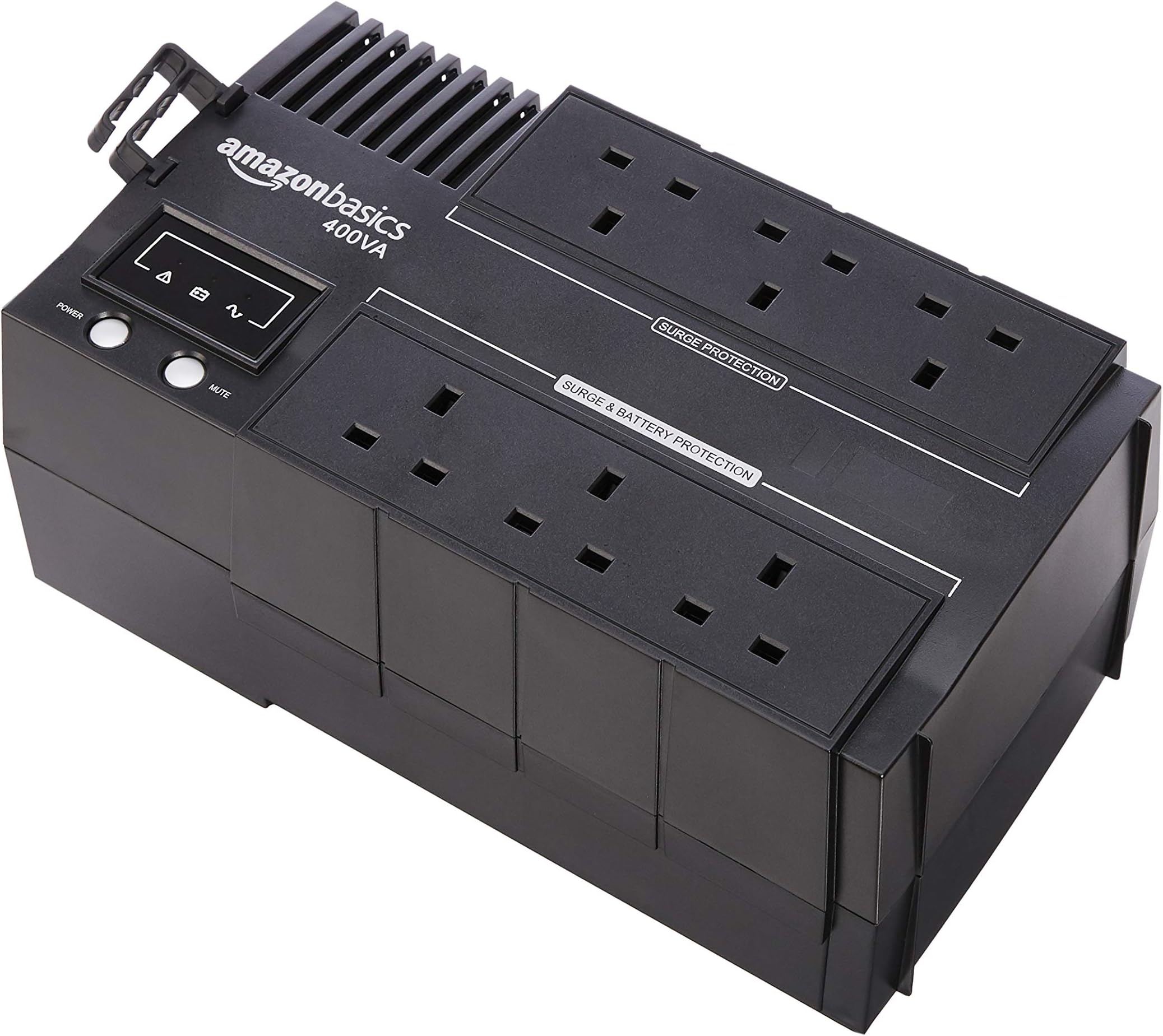 Amazon Basics Line-Interactive UPS-400VA with Shutdown Software and Surge Protection, UK Outlets ...