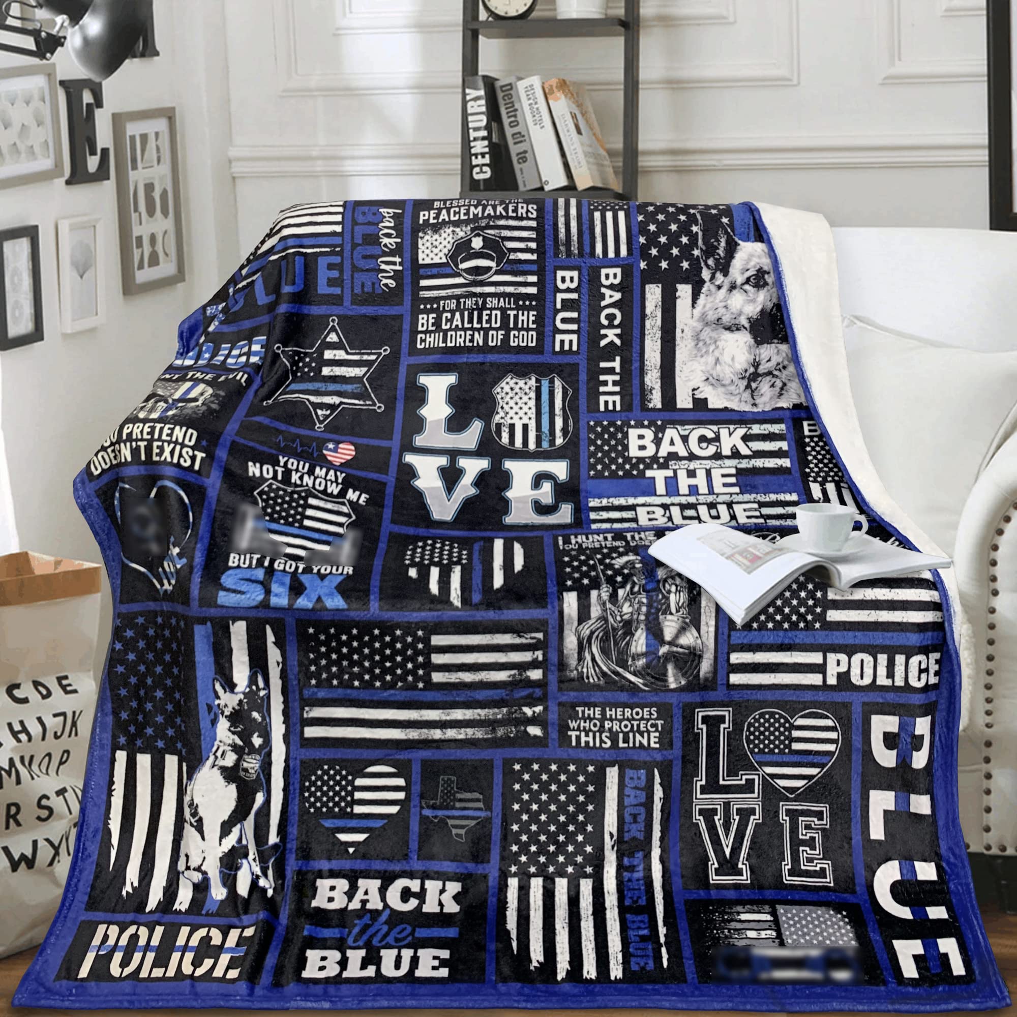 Police Blanket Flannel Throw Blanket Retirement for Dad Husband Son ...