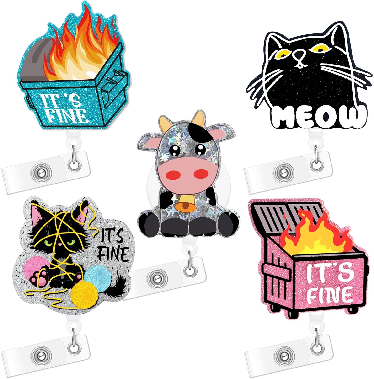 Amazon.com : Namifin Retractable Badge Holder Funny Alien Retractable ...