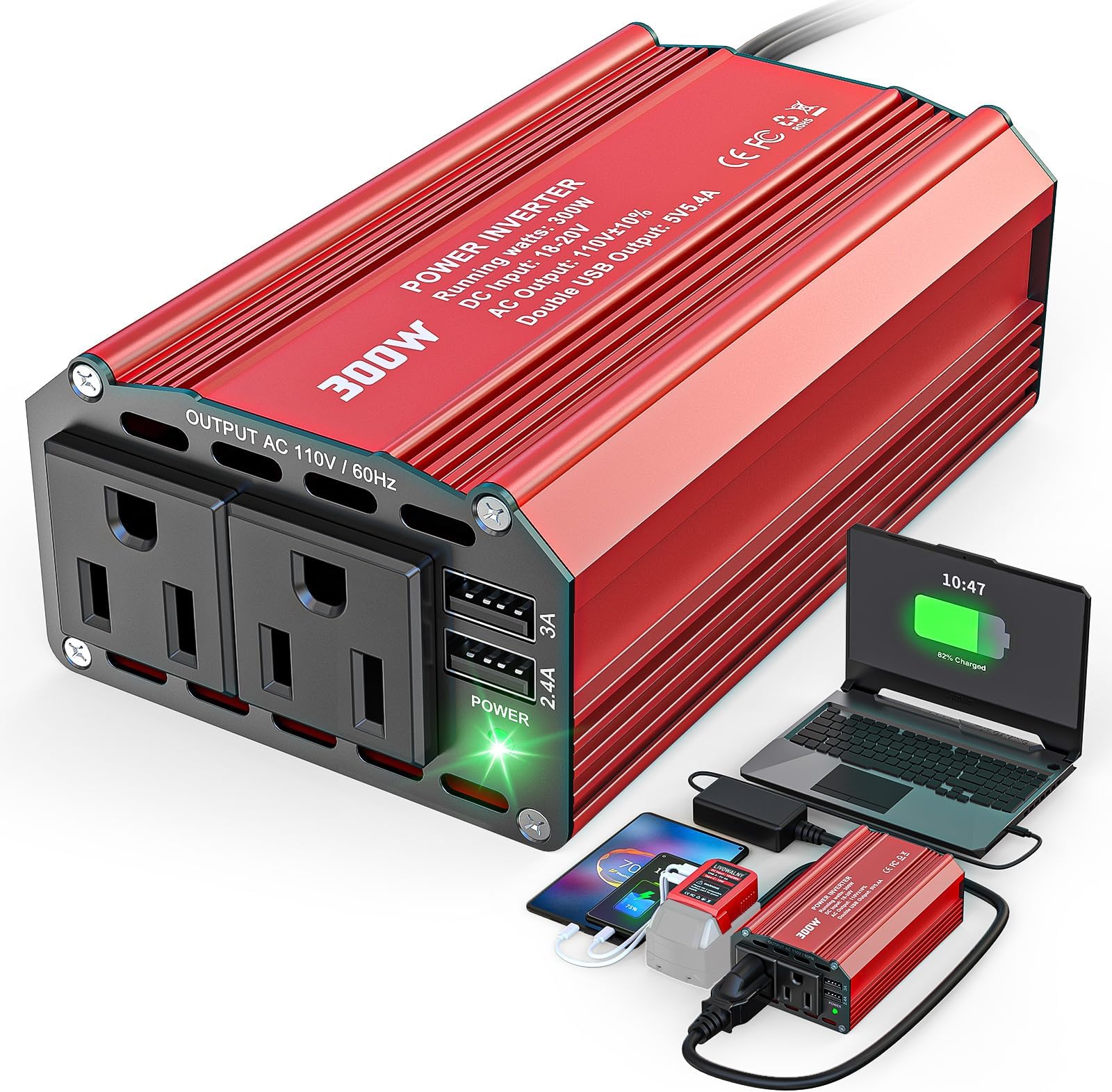 Amazon.com: Tool Army Power Inverter for Milwaukee | 150W AC Inverter ...