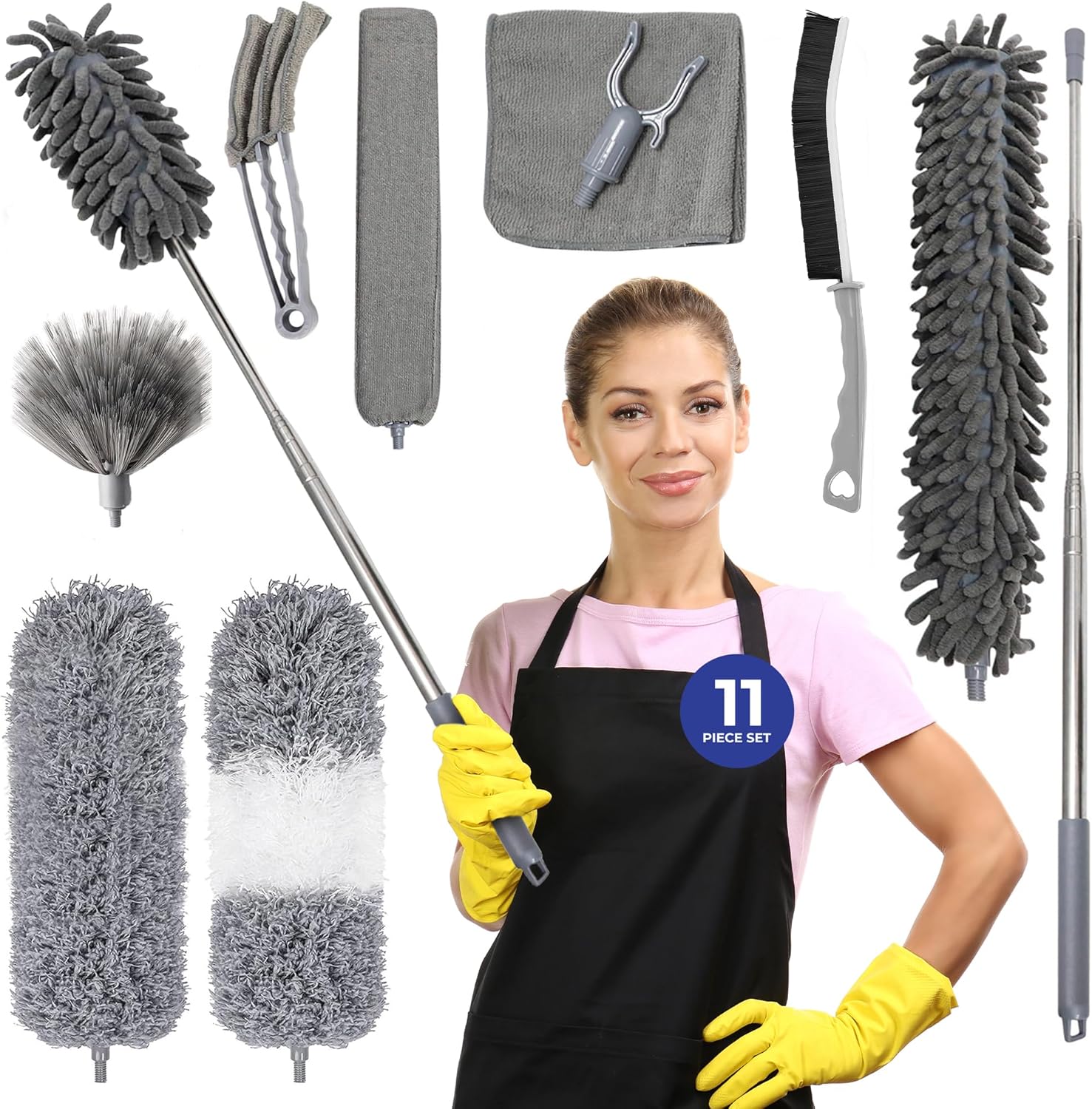 UK Company 11 PCS 16-100 Inch Telescopic Feather Duster Set For ...