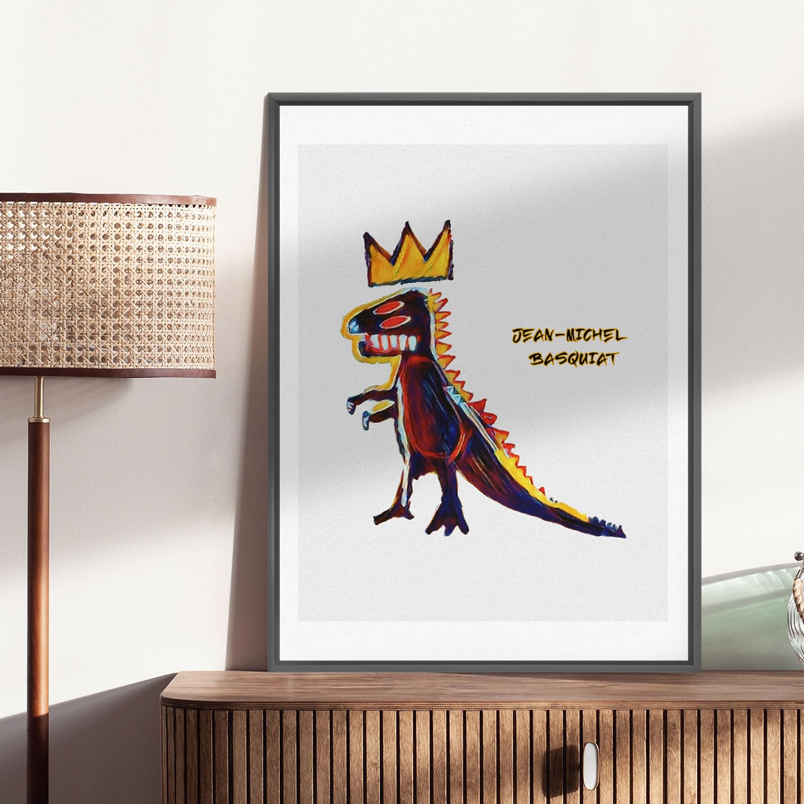Amazon.com: RAREVAY Basquiat Wall Art Dinosaur King Fantasy ...