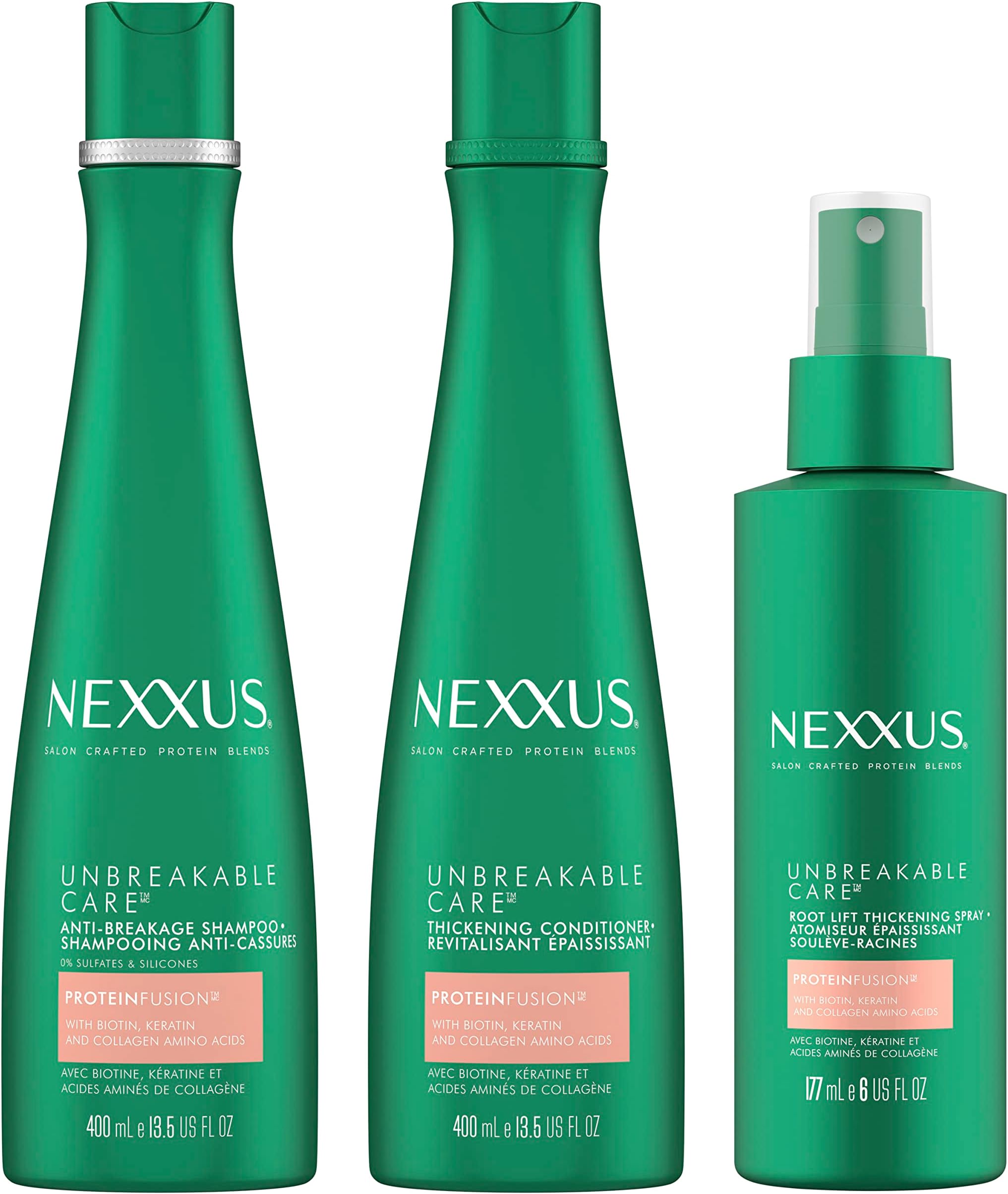 Amazon.com : Nexxus Unbreakable Care Shampoo, Conditioner, and Leave-In ...