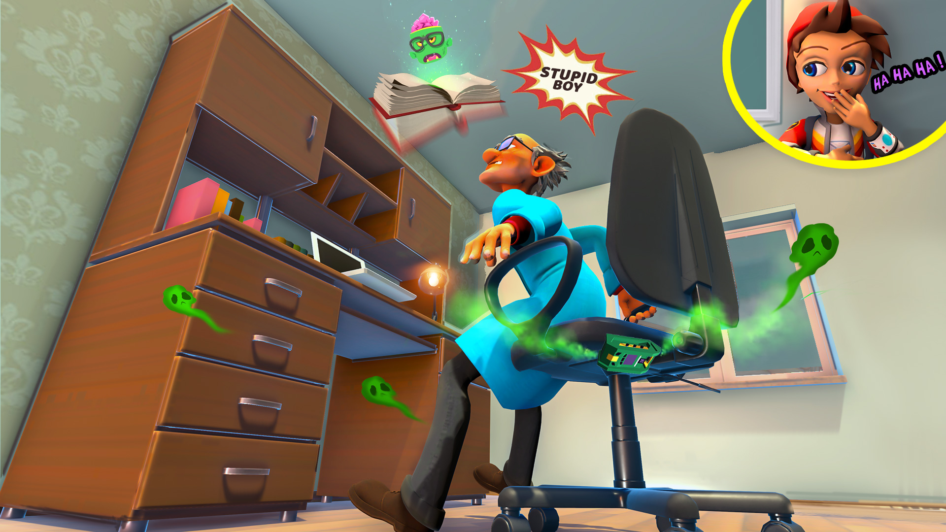 Evil Dad Angry Teacher Spooky Games: Mischievous Kids Prank Games: Free ...