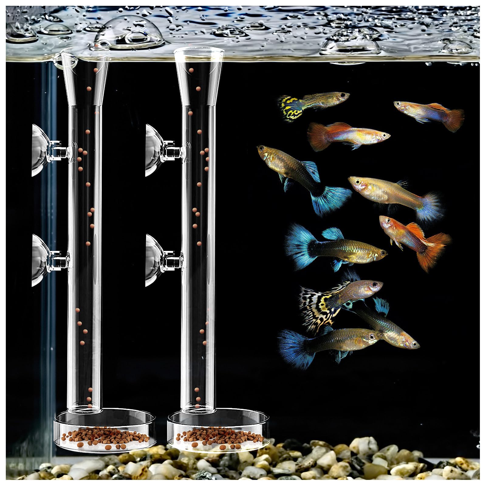 Amazon.com : BEVBBJOA 8 Pcs Shrimp Feeding Tube and Dish Fish Feeder ...