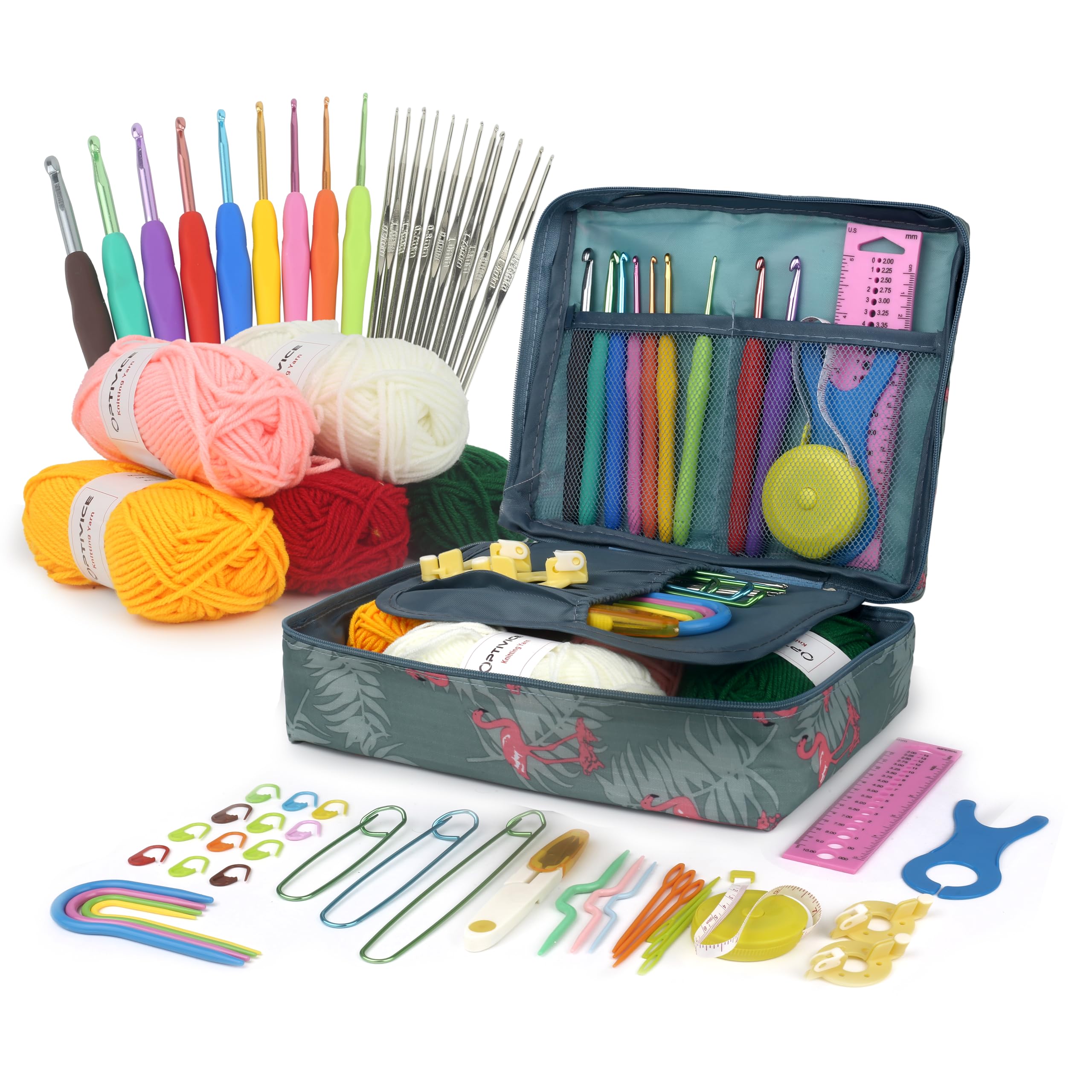 Amazon.com: OPTIVICE Crochet Kits for Beginners Adults Knitting Kit ...