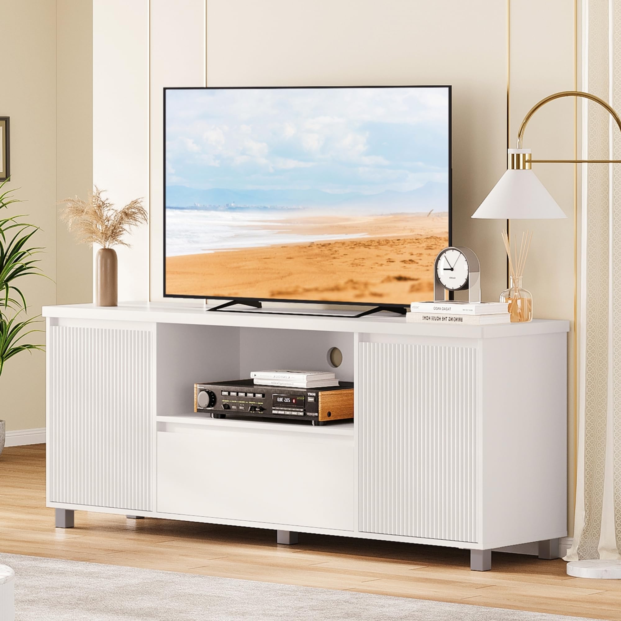 Console White Traditional Cabinets Americana Modern 76 Inch TV Console