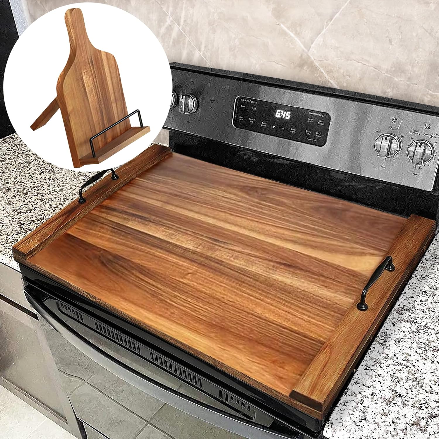 Amazon.com: CUCINE CRAFTS - Wood Stove Top Cover | Acacia, 29.5x21.5 ...