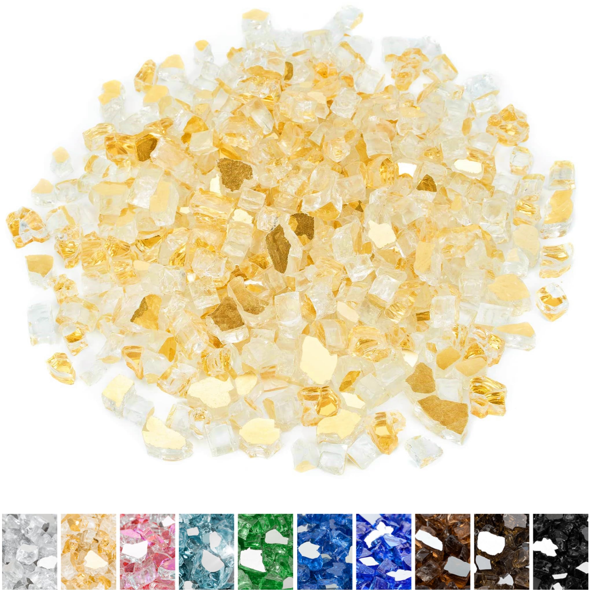 Amazon.com: Mr. Fireglass 10 Pounds Fire Glass - 1/4 Inch High Luster ...