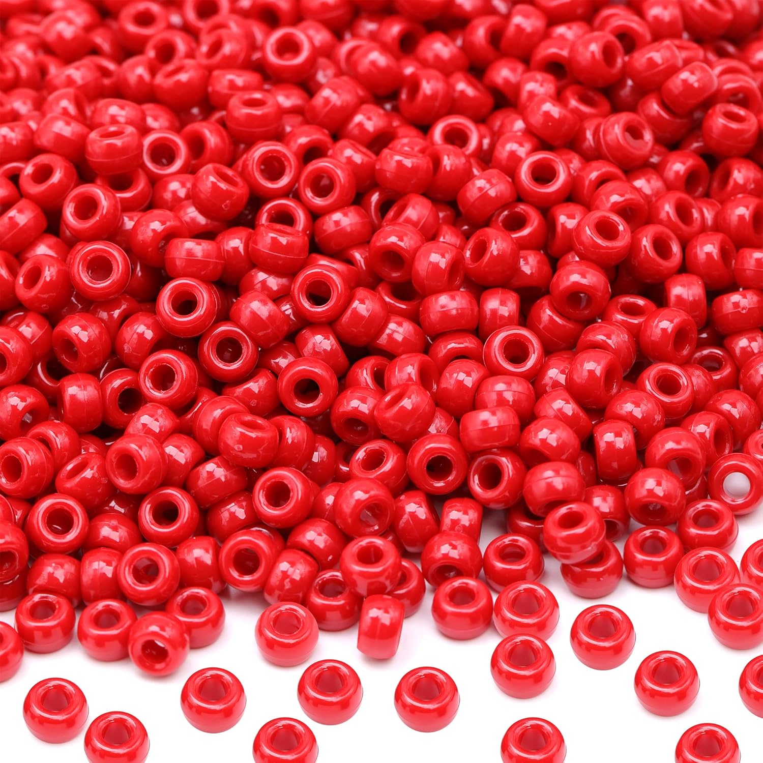 Amazon.com: GMMA 1000 Pcs red Plastic Craft Perforated Beads Bulk ...