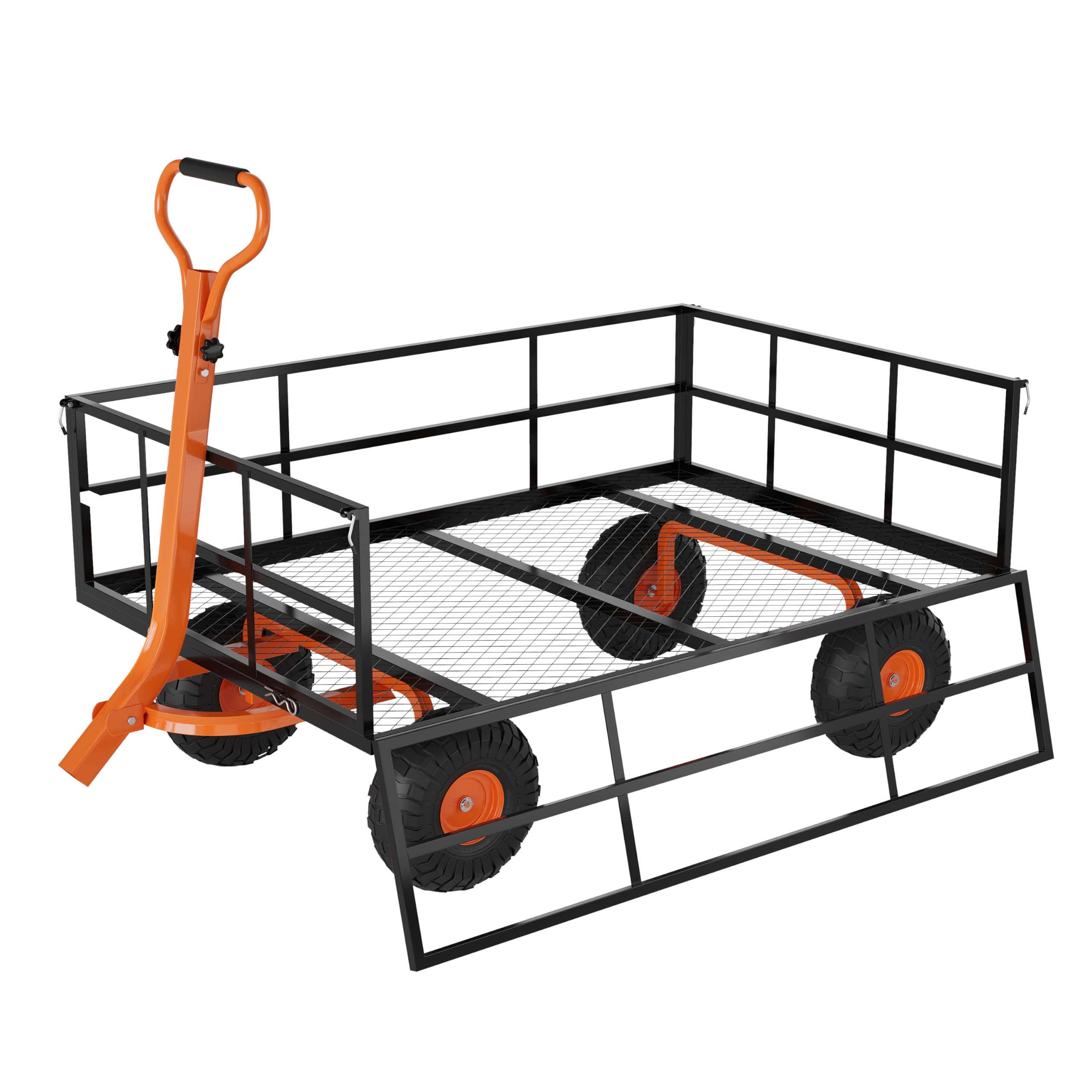 Snapklik.com : Heavy Duty 1200 Lbs Capacity Steel Garden Cart, Metal ...