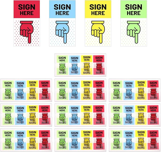 Amazon.com : 1000pcs Sign Here Stickers, Finger Arrow Labels Signature ...