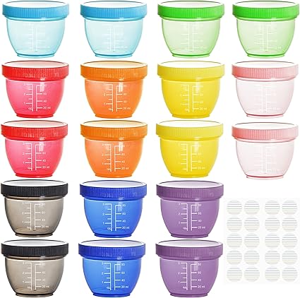 Youngever 18 Pack 120ML Small Food Containers with Lids, 1/2 Cup Mini ...