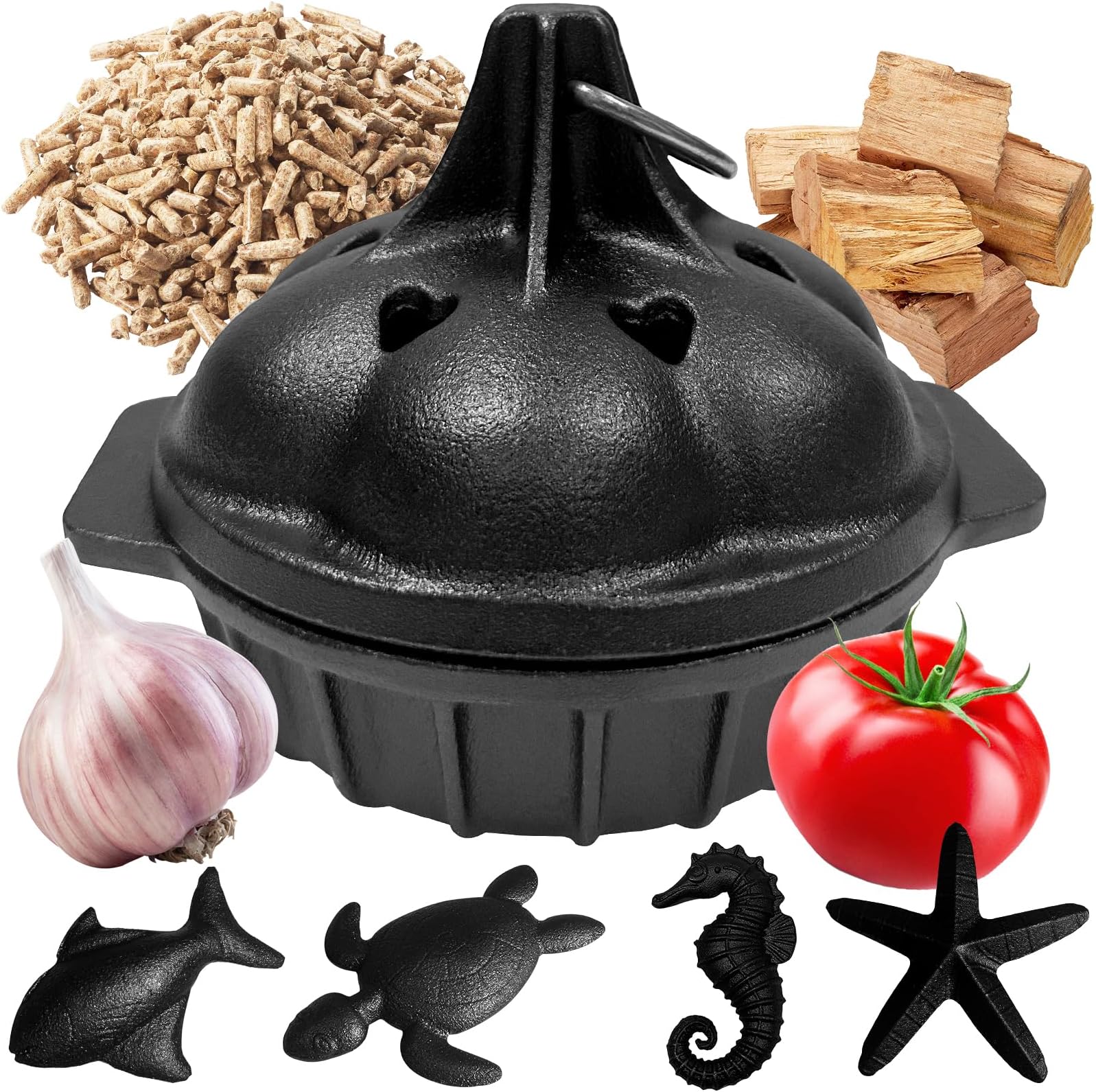 Amazon.com: AOKDEER Garlic Roaster, Pre-Seasoned Cast Iron Garlic ...