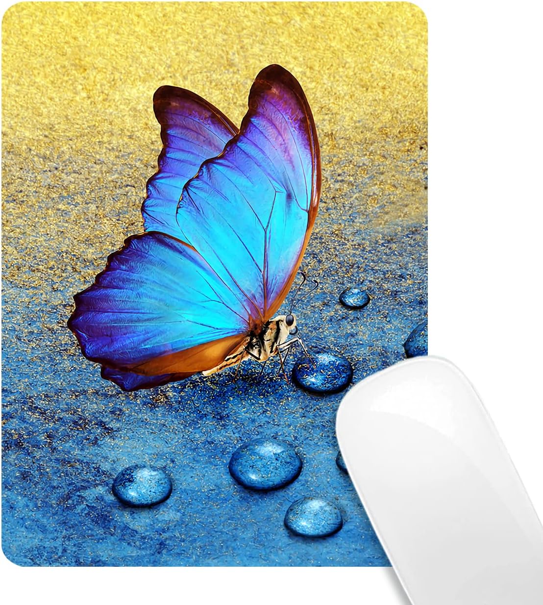 Amazon.com: HUOCAIREN Small Mouse Pad 6 x 8 Inch, Blue Butterfly Mini ...