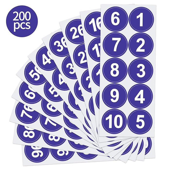 Buy 200 Pieces 2 Inch 1-100 Consecutive Number Stickers Self-Adhesive ...