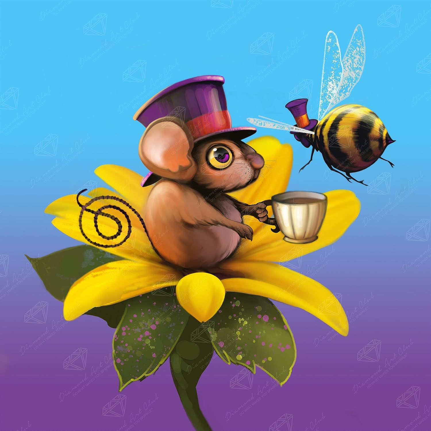 Amazon.com: DIAMOND ART CLUB Dewey - Mouse Diamond Painting Kit, Fun ...