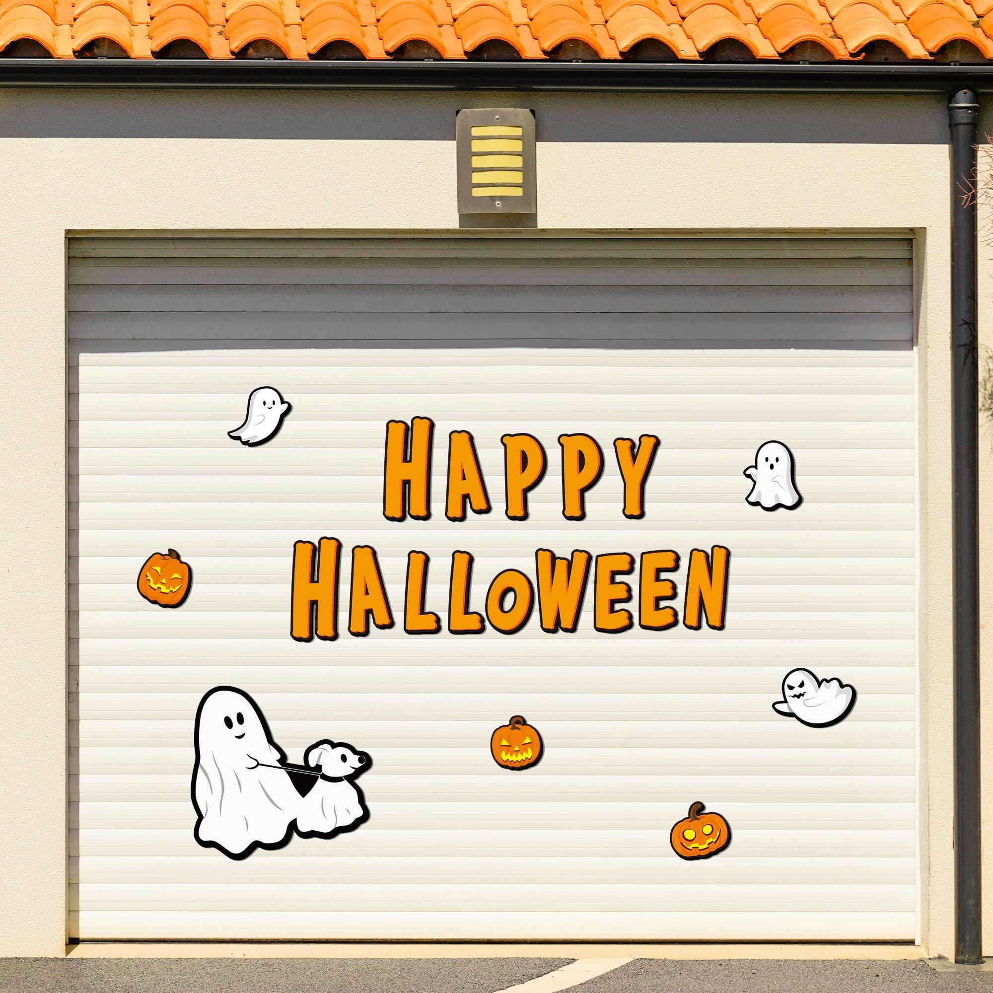 Amazon.com: 30 Pcs Halloween Garage Door Decoration Happy Halloween ...