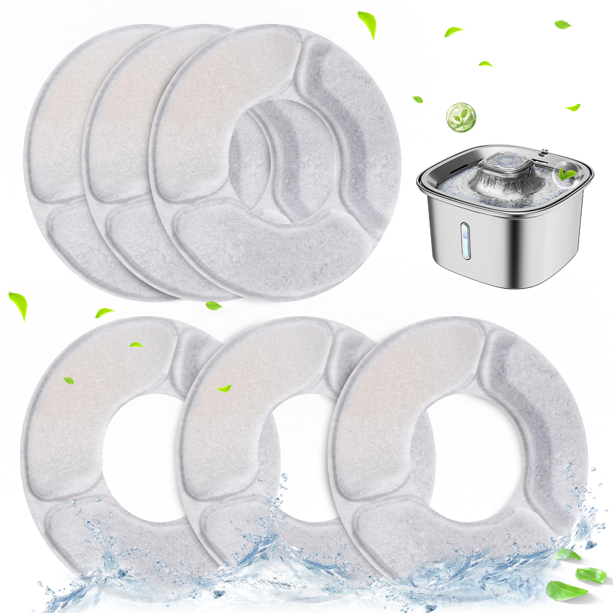 Snapklik.com : 6Pcs Cat Water Fountain Replacement Filters For 101oz/3L ...