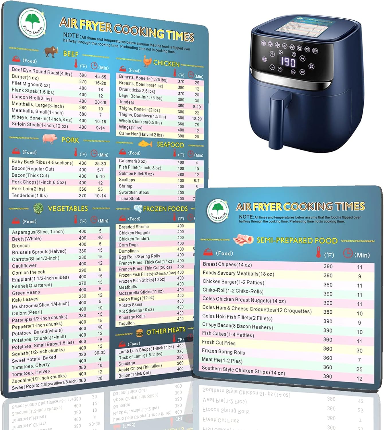 Amazon.com: Air Fryer Magnetic Cheat Sheet Set, Air Fryer Accessories ...