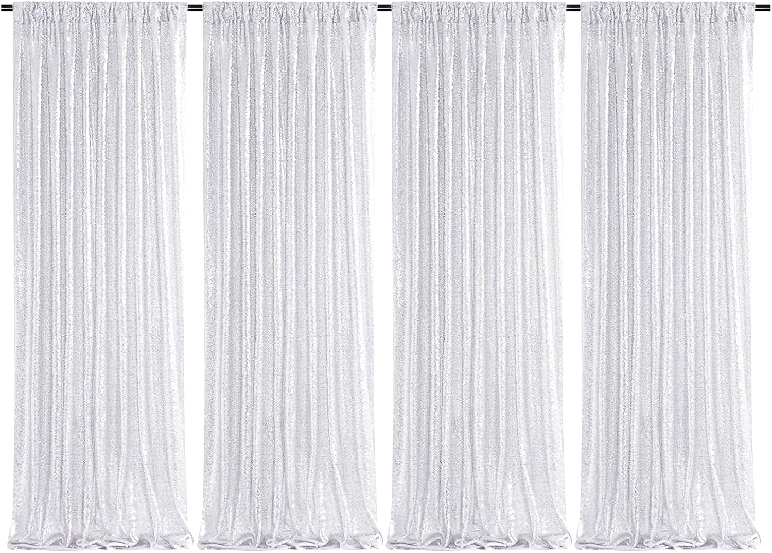 Amazon.com : Sequin Backdrop Curtain 4 Panels 2ft x 8ft Wedding ...