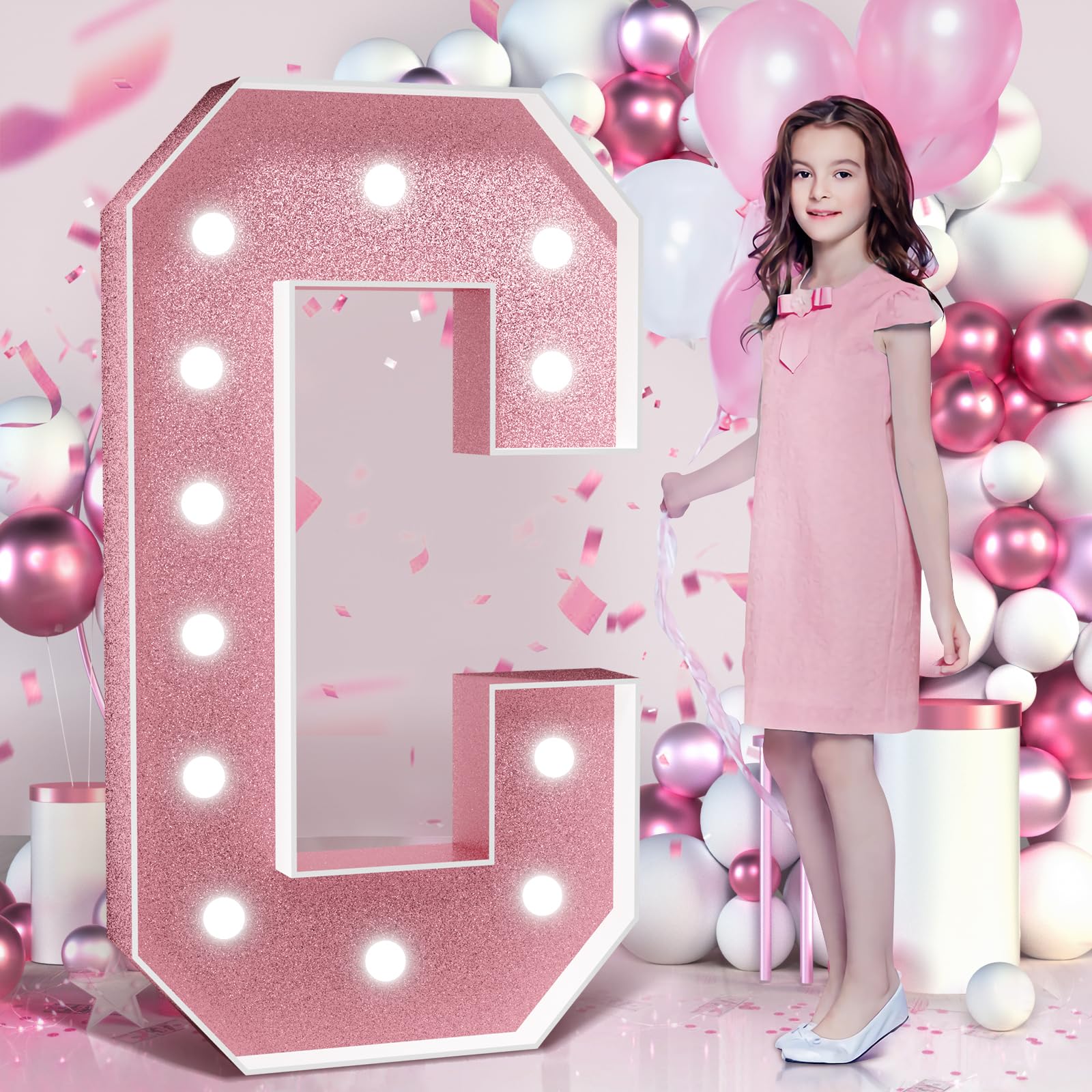 Snapklik.com : Imprsv Marquee Letters Rose-Gold Birthday Decorations ...