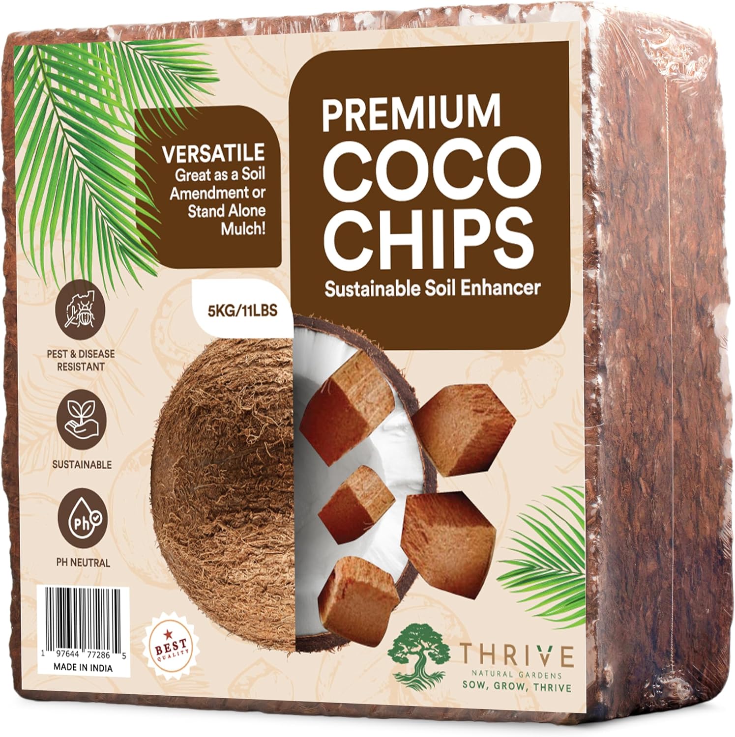 Amazon.com : Thrive Natural Gardens Coco Chips for Plants - Help Your ...