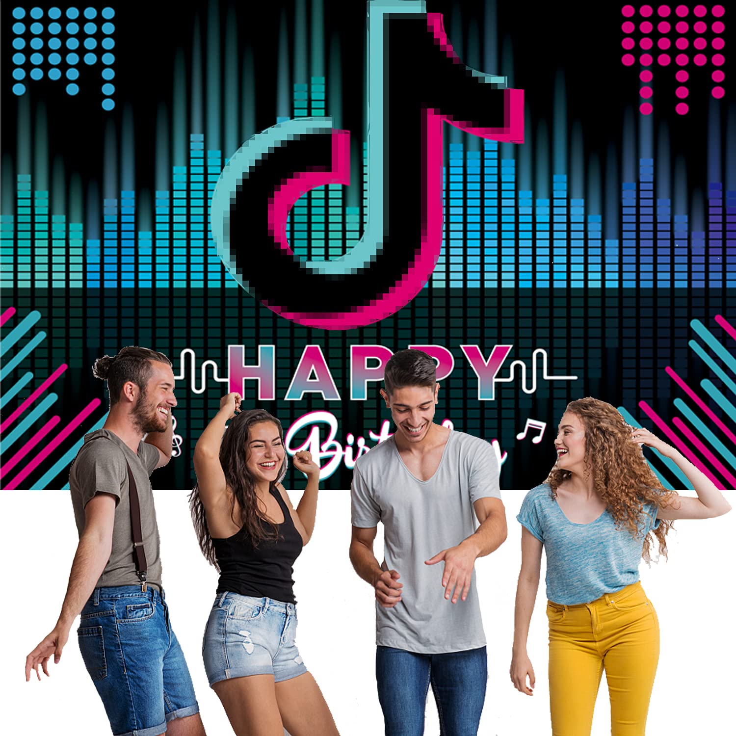 Buy TIC Toc Happy Birthday Banner Popular Social Media Birthday ...