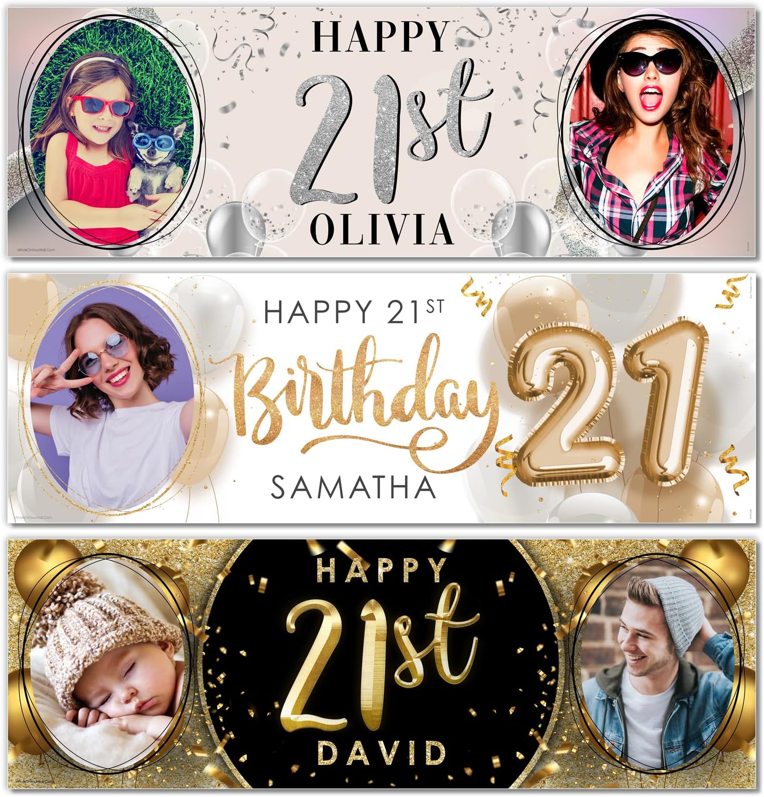 1 x 6FT Large Banner | Personalised 21st Birthday Banner | 21st Party ...