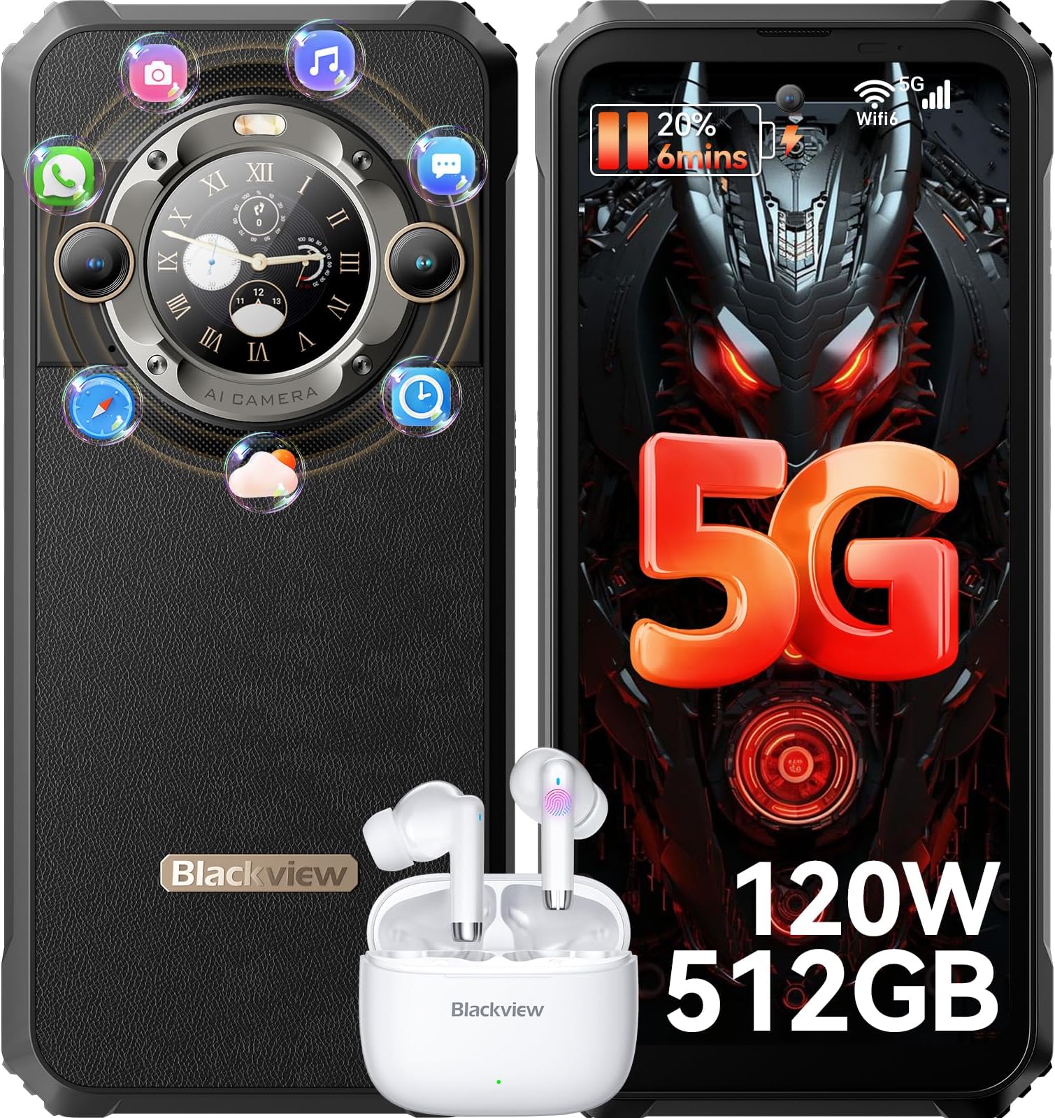 Amazon.com: Blackview BL9000 5G Rugged Smartphone Unlocked (1.32" Rear ...