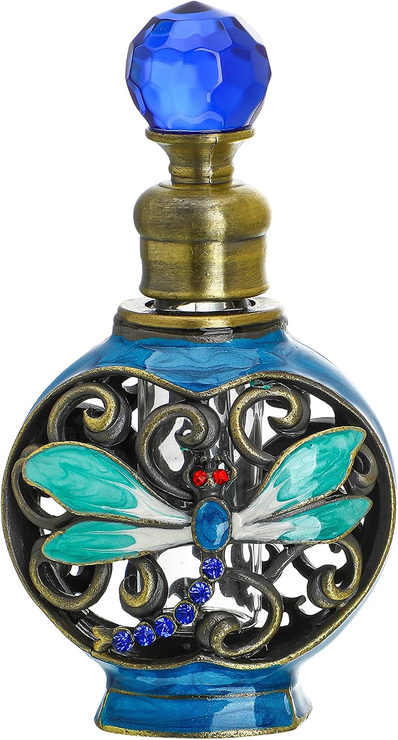 Amazon.com: YU FENG 6ML Vintage Dragonfly Empty Glass Refillable ...