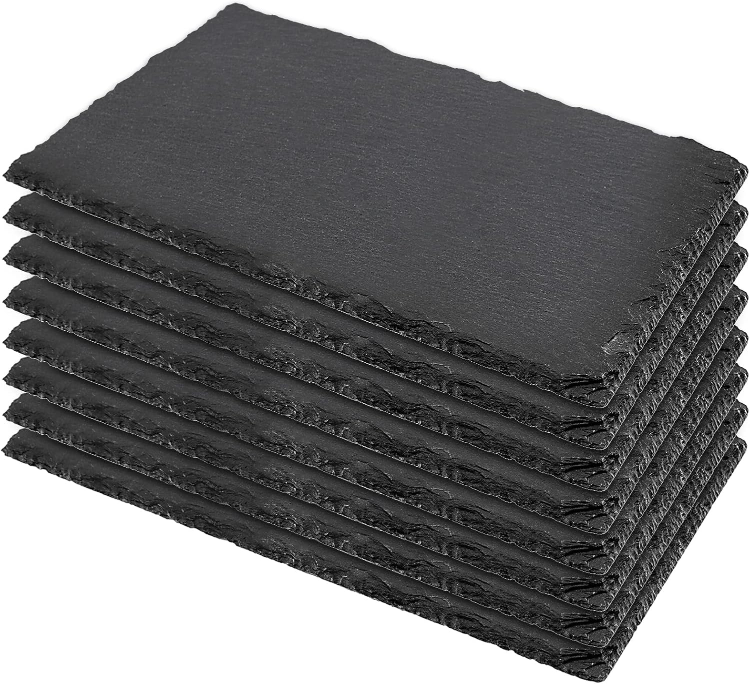 MUKLEI 8 PCS 10 x 4.7 Inch Black Slate Cheese Boards, Black Slate ...