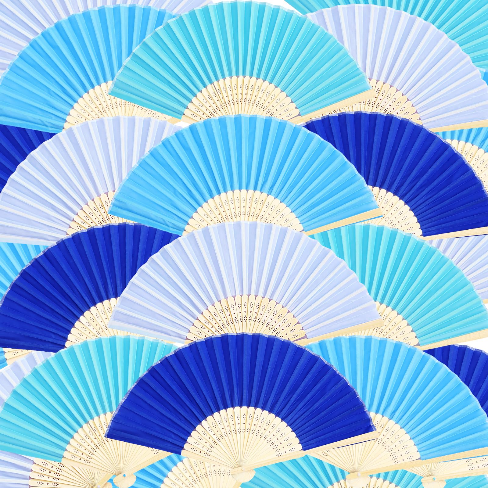Amazon.com: Blulu 40 Pcs Folding Paper Fans Paper Hand Fan Foldable ...