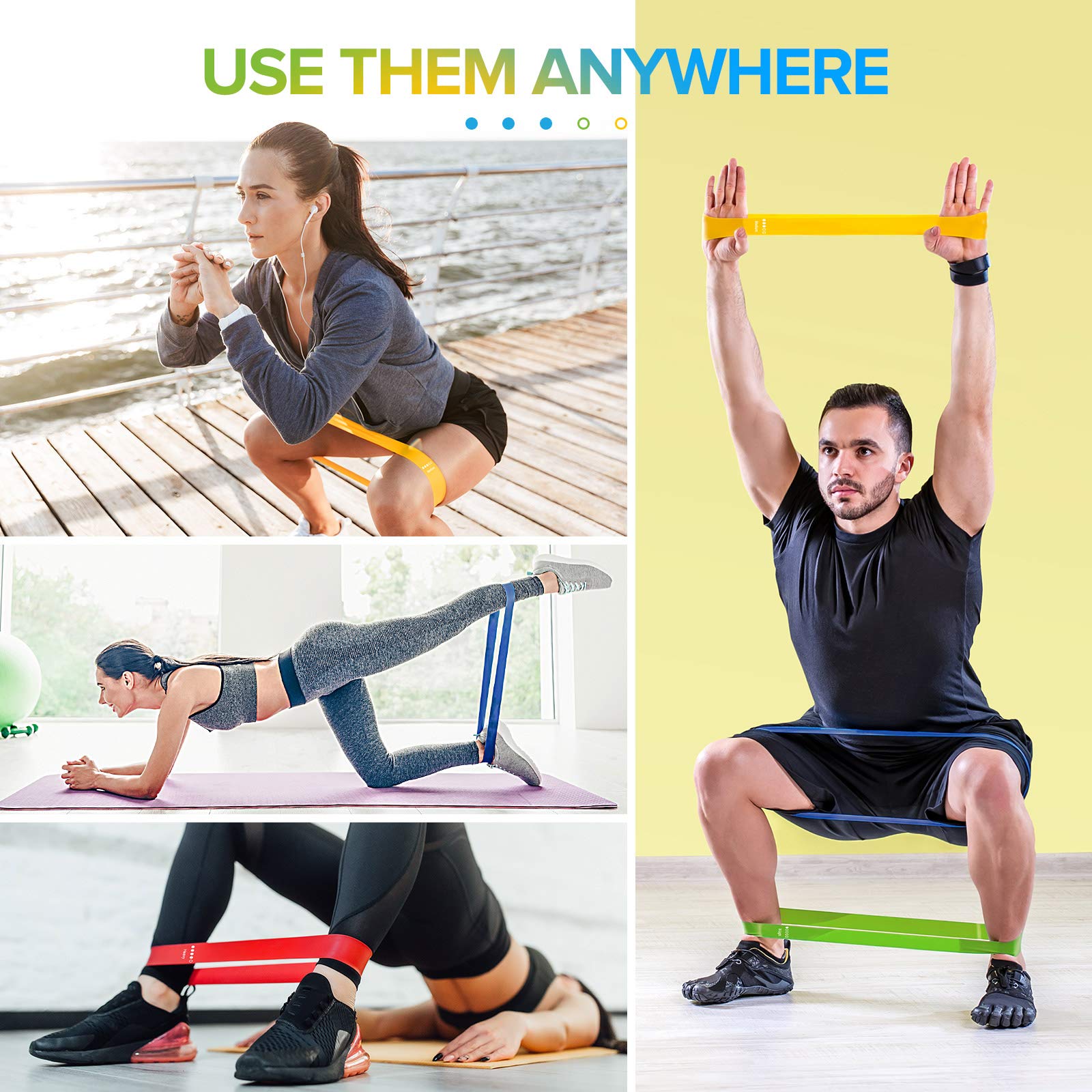 Snapklik.com : Resistance Loop Exercise Bands, Suitable For Arm, Leg ...