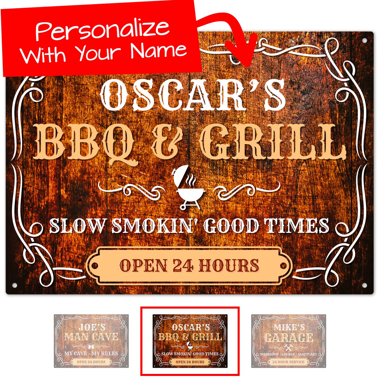 Rustic Bbq Signs Grilling Zone Metal Sign Funny BBQ Quote Gift For