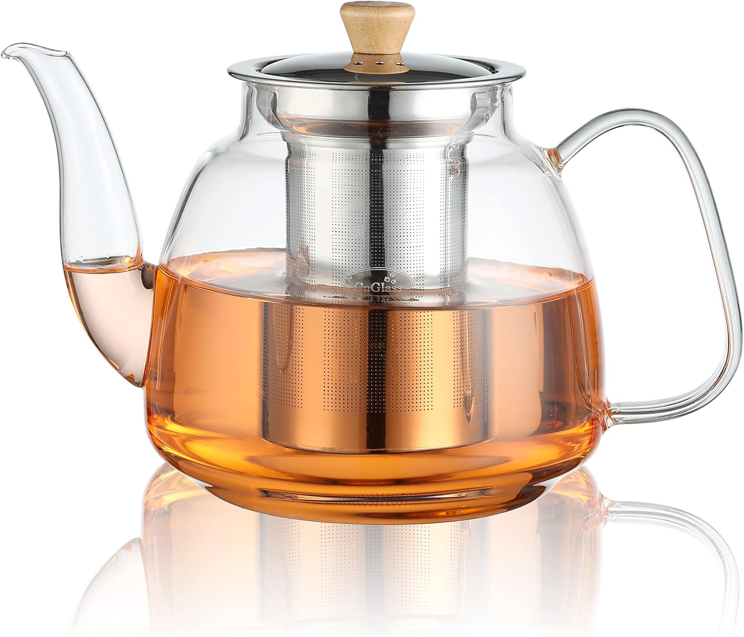 Amazon.com | CNGLASS 1100ml Glass Teapot with Infuser,Clear Glass Tea ...