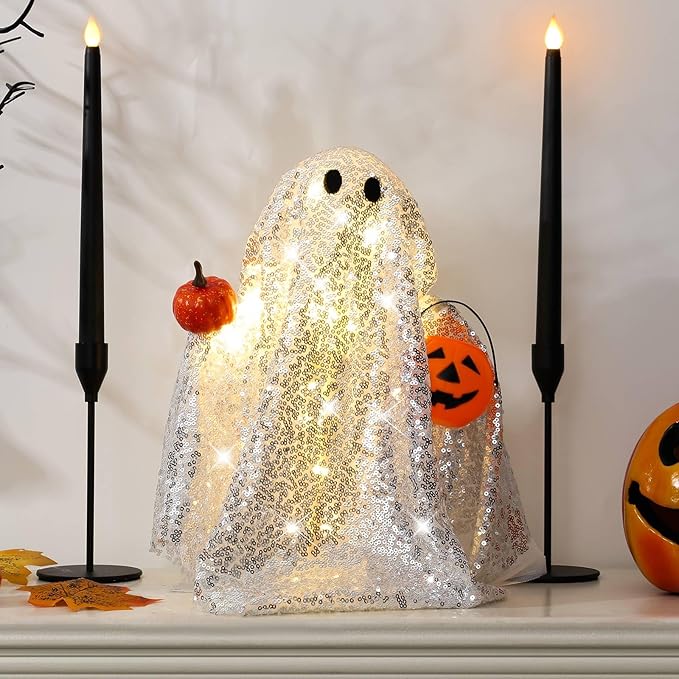 Amazon.com: Yookeer Light up Ghosts Halloween Decorations Indoor Spooky ...