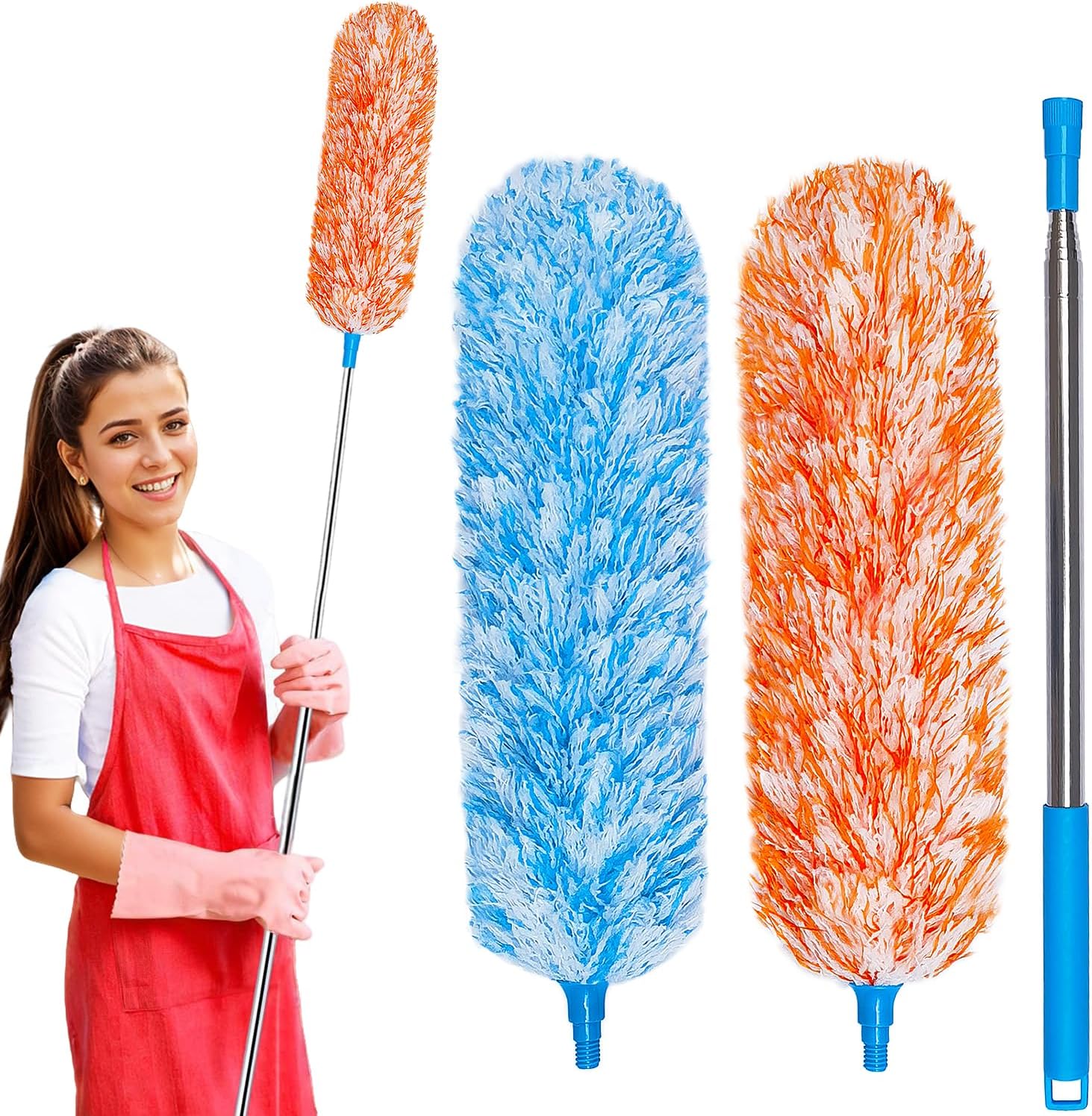 Amazon.com: BOOMJOY Microfiber Feather Duster with Extendable Pole, 100 ...