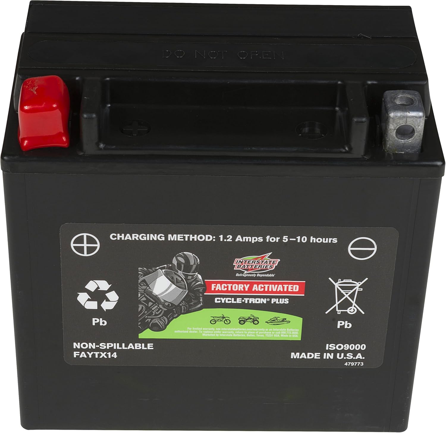 Amazon.com: Interstate Batteries YTX14 12V 12Ah Powersports Battery ...