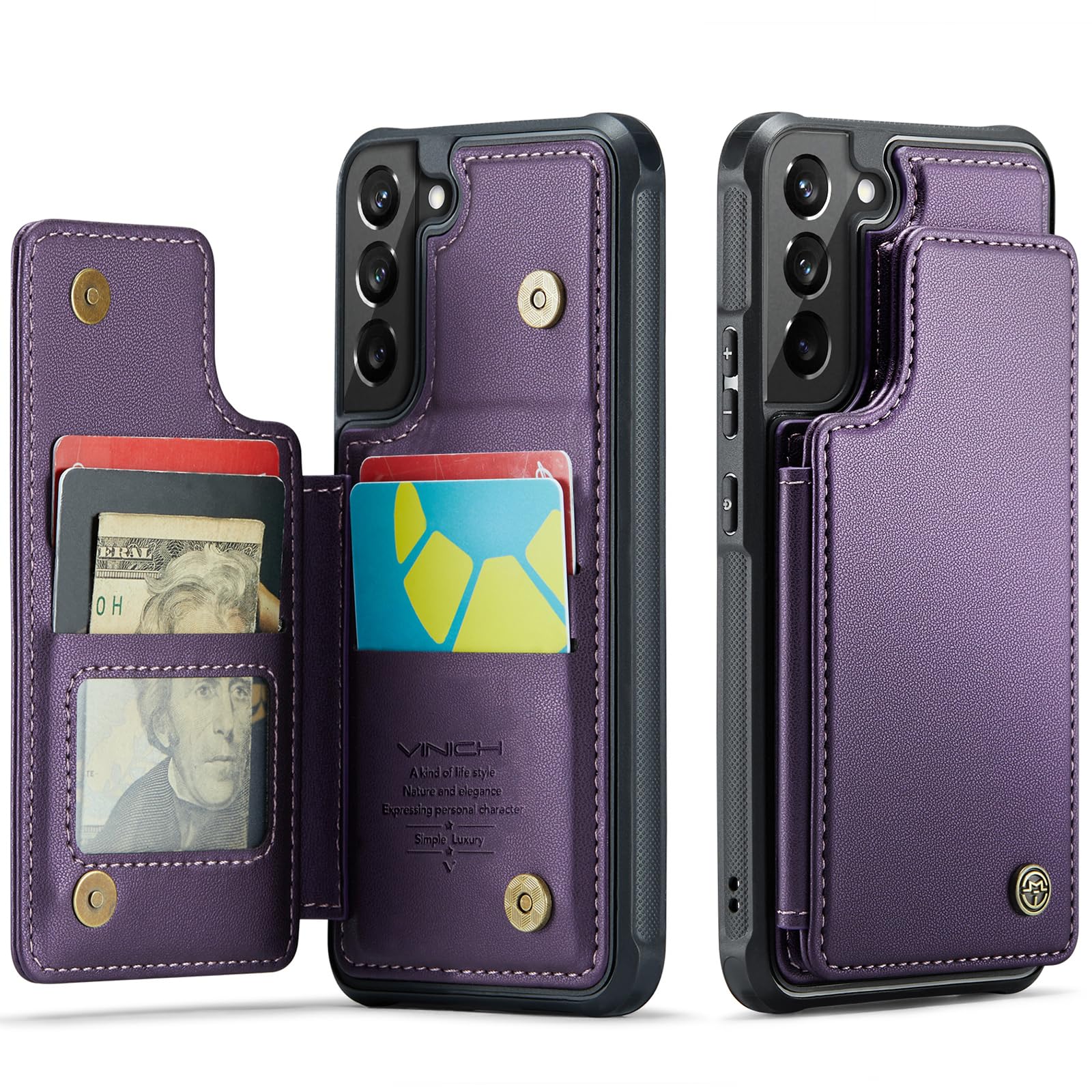 Amazon.com: Vinich for Samsung Galaxy S22 Case with Card Holder, for ...