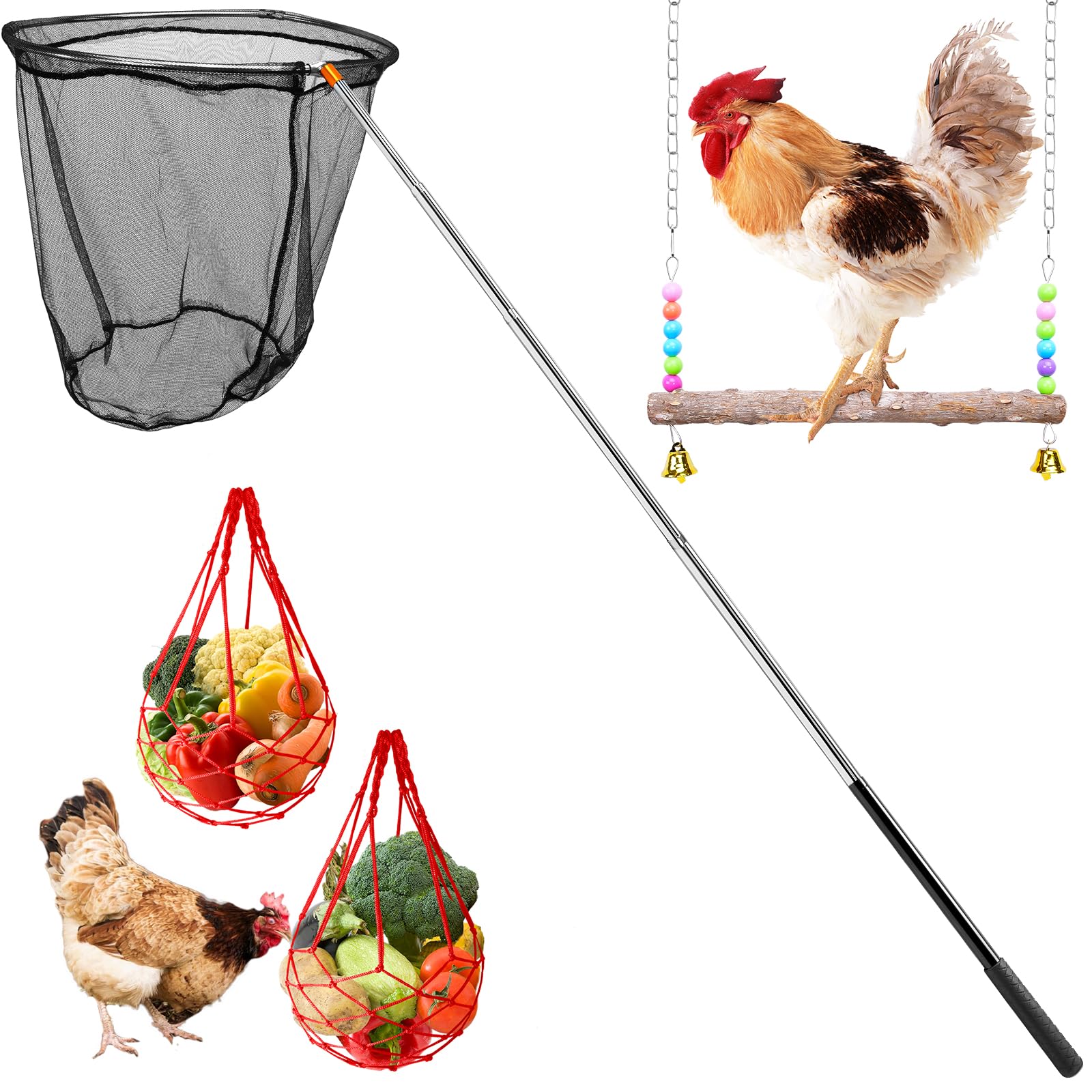 Amazon.com : UNIFAMILY Chicken Catcher Set, Retractable Chicken Net ...