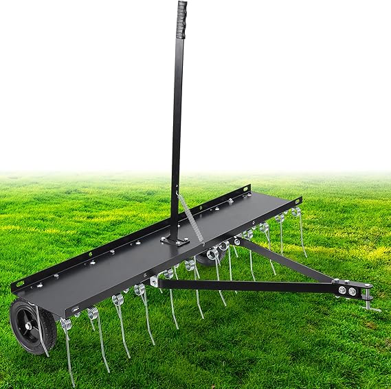 Amazon.com: 40-Inch Lawn Dethatcher, Tow Behind Aerator with 20 Spring ...
