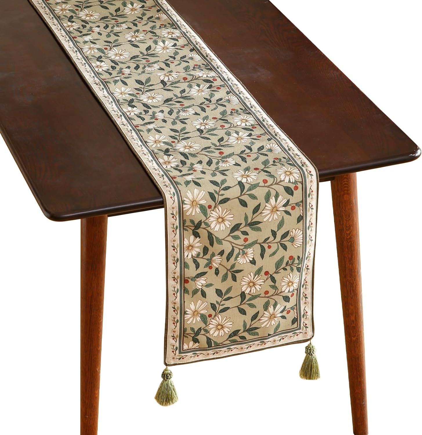 Amazon.com: ISAENNE Designer Elegant Linen Table Runner 71 Inches ...