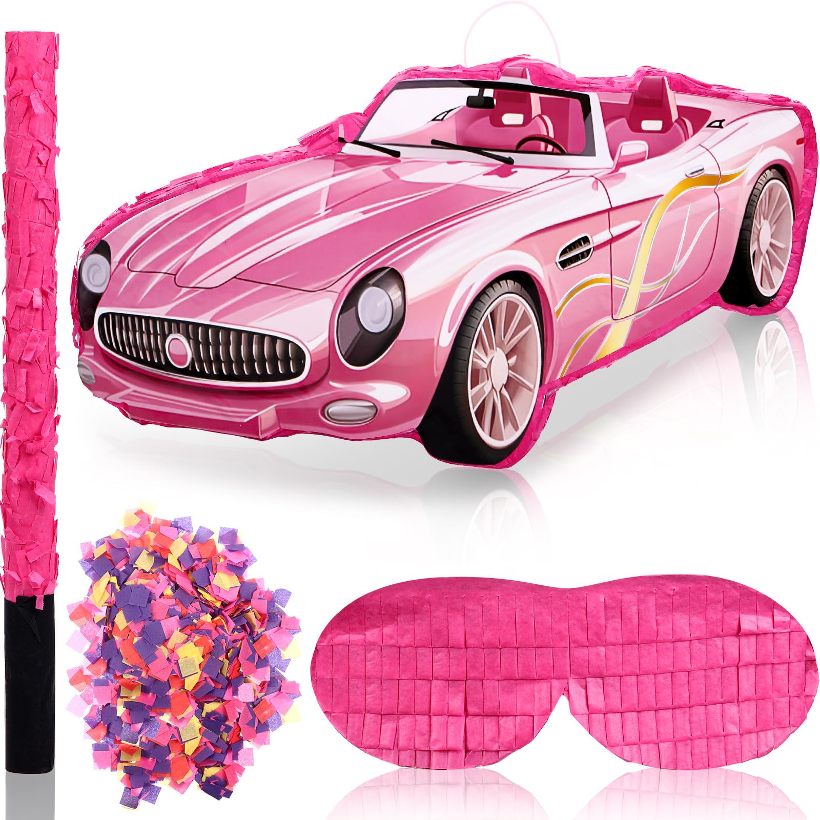 Car Pinata for Kids Construction Pinata with Stick Blindfold Confetti ...